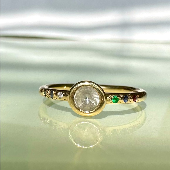 Scosha | Jewelry | Scosha K Solid Gold Ring With White Sapphire And ...